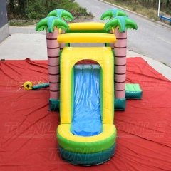 tropical palm tree inflatable combo jump castle bounce house with dual ...