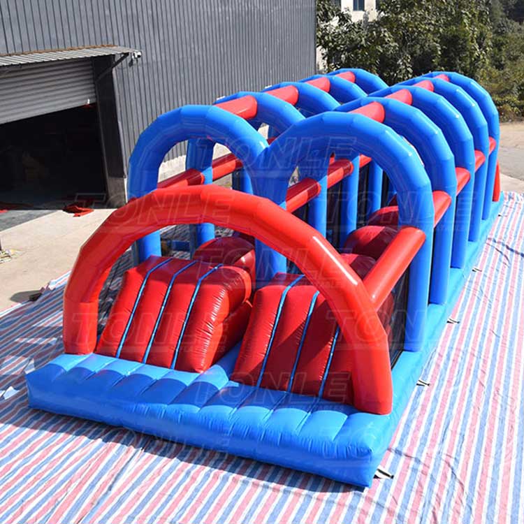 Adult 5k dual line wipeout inflatable big baller obstacle course game