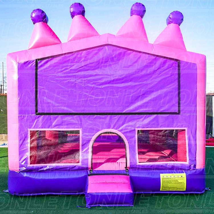 custom inflatable pink princess crown bounce house jumping castle