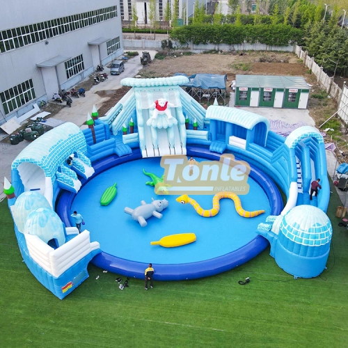 Commercial outdoor giant inflatable land water park, inflatable water ...