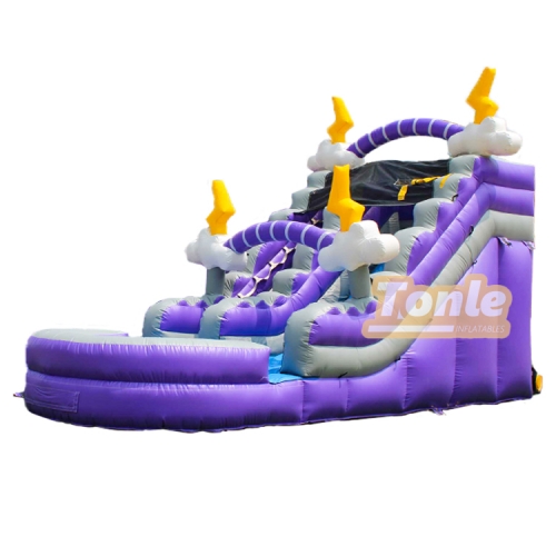 Purple Lightning inflatable Water Slide
